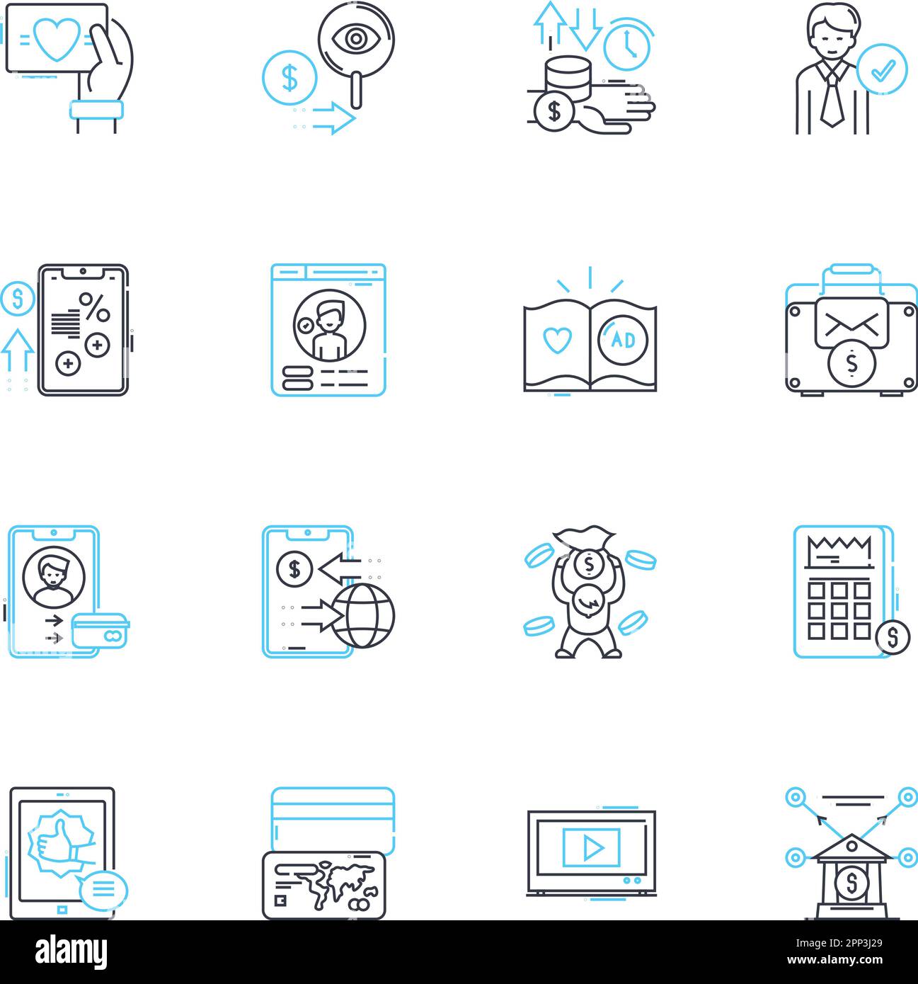 Value - Worth linear icons set. Valuable, Merit, Precious, Meaningful ...