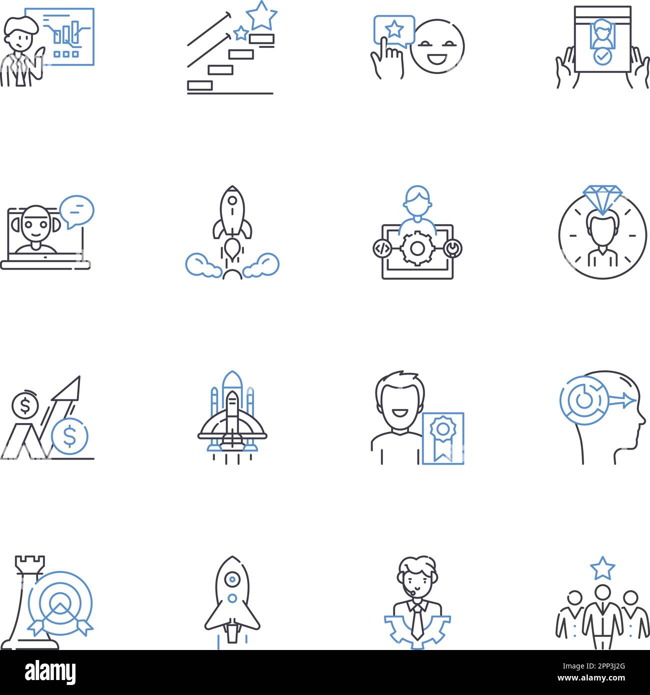 Headship line icons collection. Leadership, Authority, Responsibility ...
