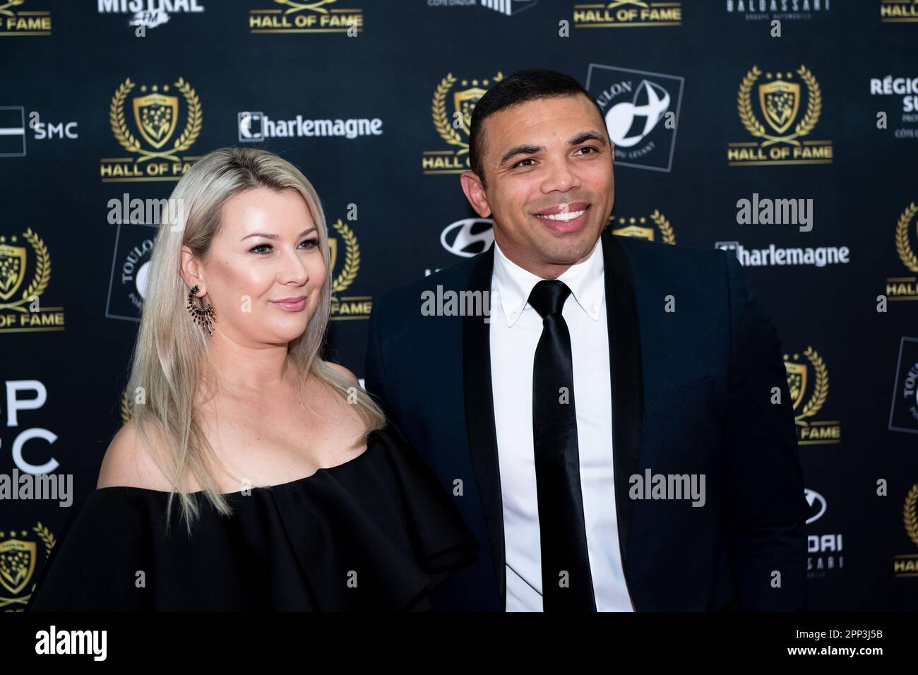 Bryan Habana and his wife assist to the first Rugby Club Toulonnais ...