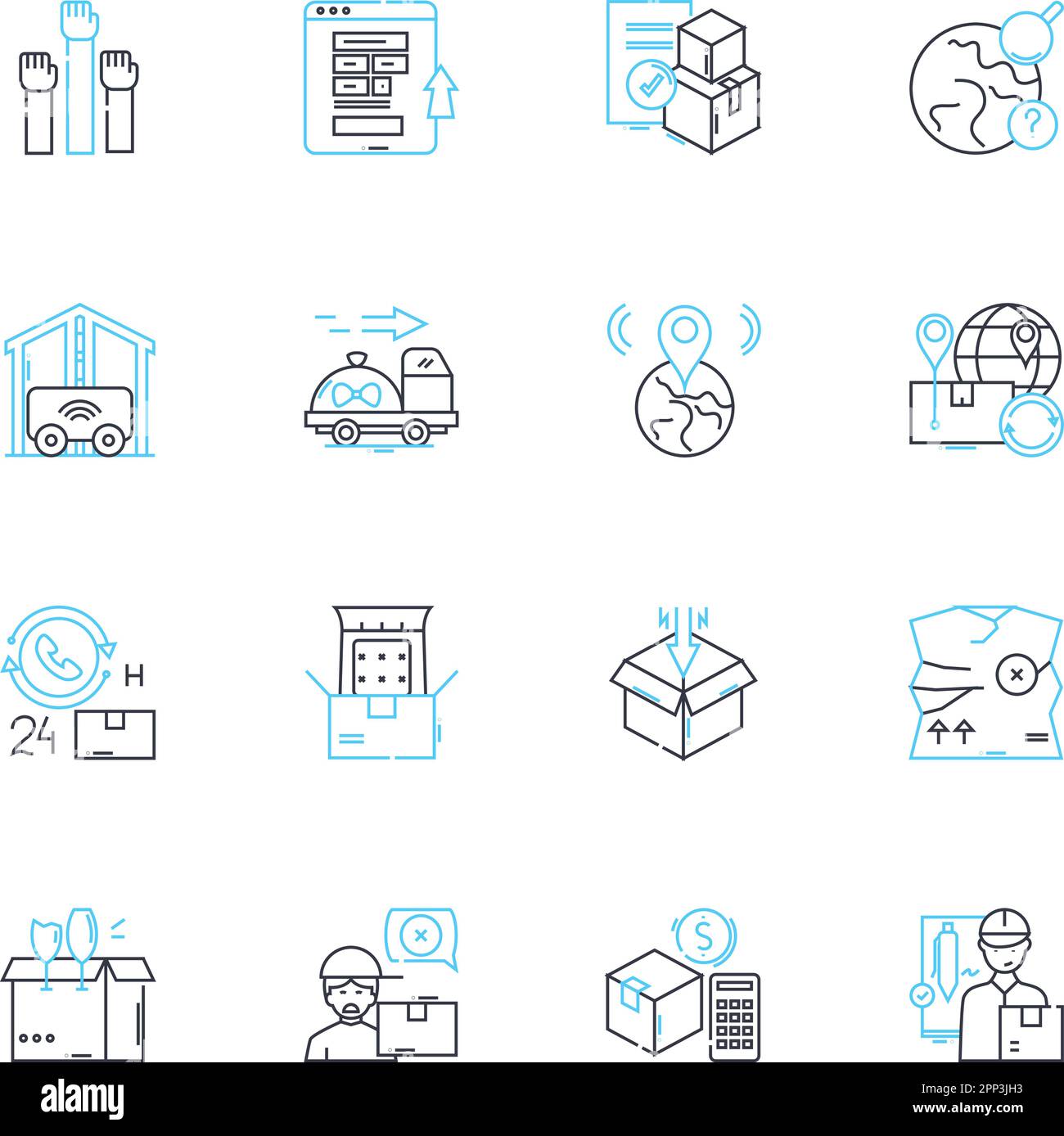 Quick delivery linear icons set. Swift, Prompt, Express, Rapid ...