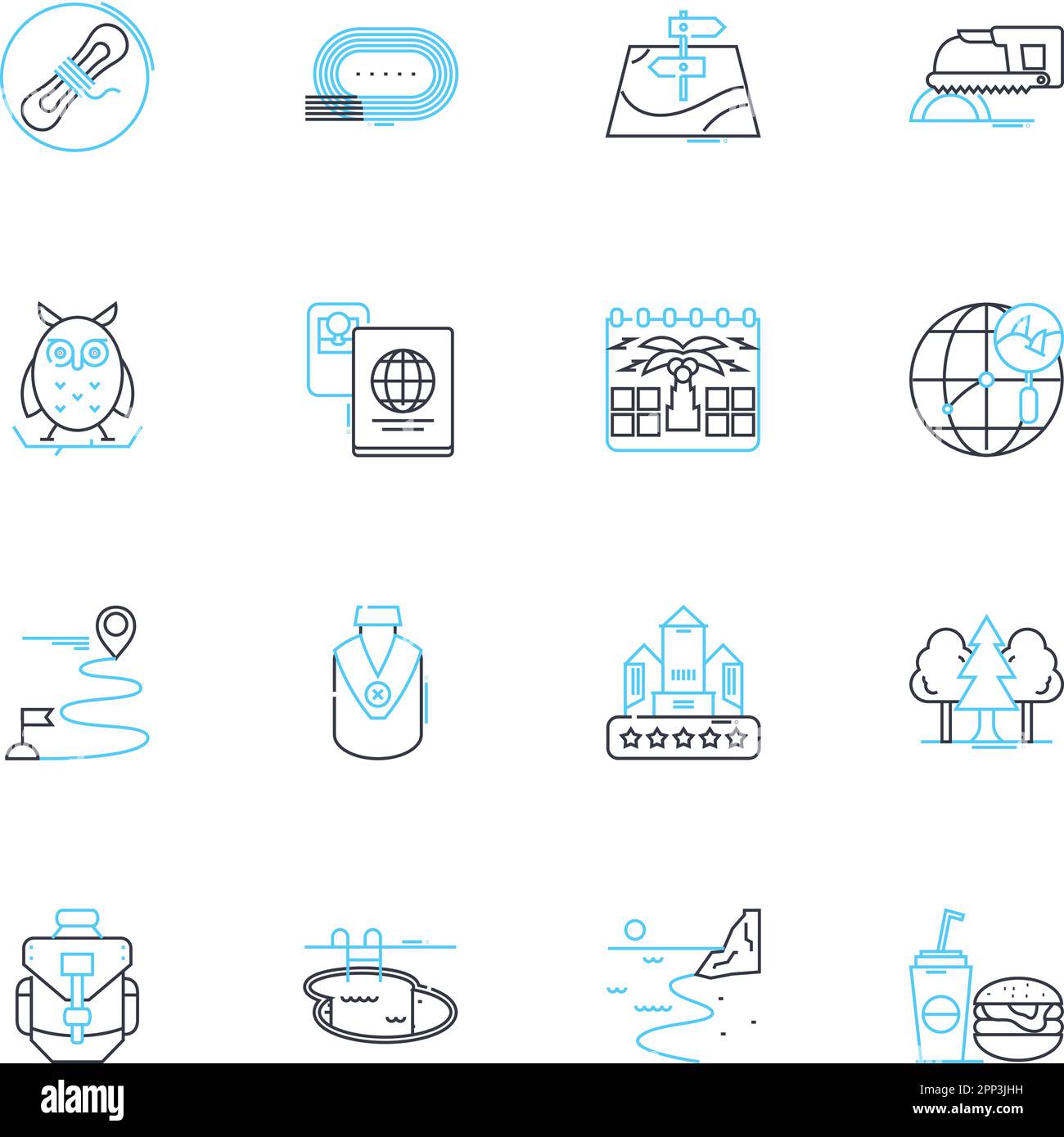 Quiet moments linear icons set. Solitude, Serenity, Reflection ...