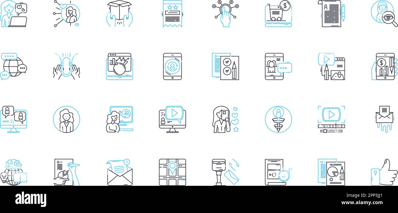 Electronic content linear icons set. Digital, Multimedia, Interactive ... Electronic content linear icons set. Digital, Multimedia, Interactive ...