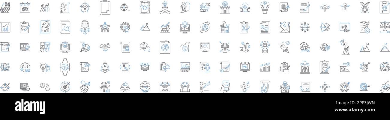 Corporate achievements line icons collection. Innovations, Conquests ...