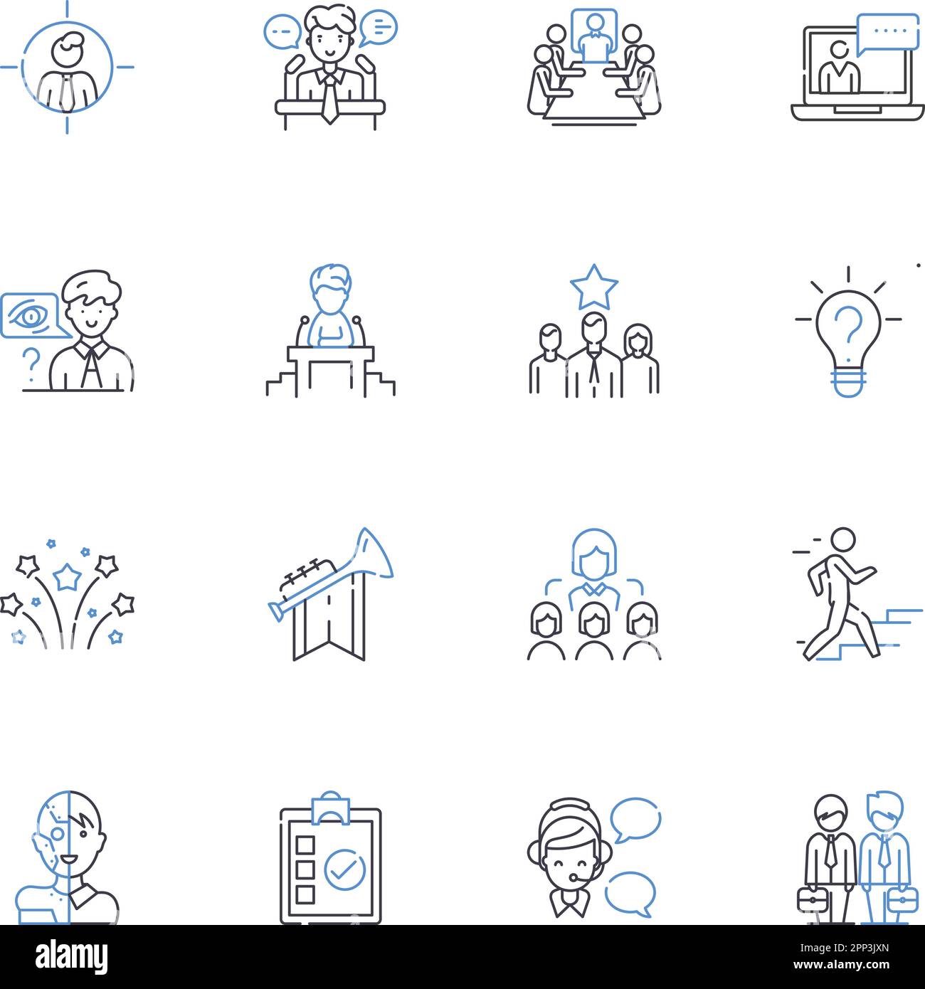 Oversight management line icons collection. Supervision, Governance ...