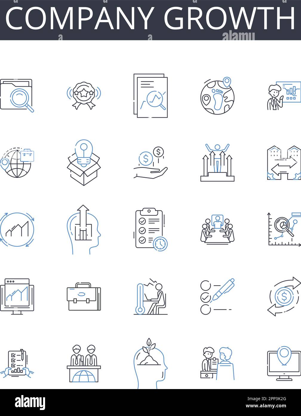 Company growth line icons collection. Business expansion, Corporate ... Company growth line icons collection. Business expansion, Corporate ...