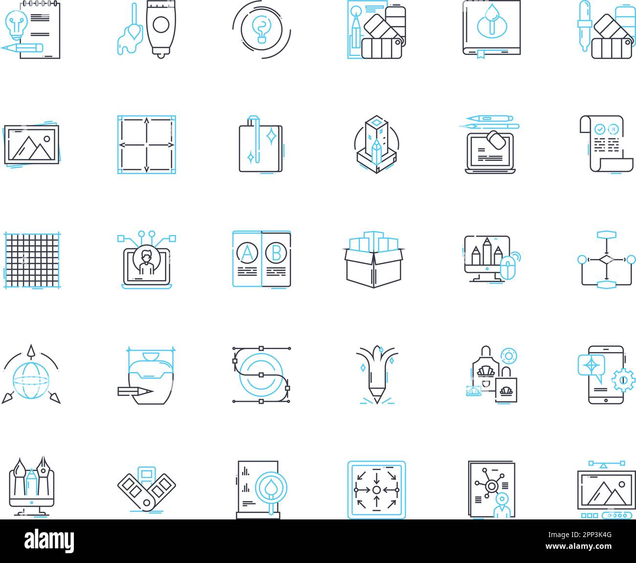 Visual market linear icons set. Aesthetics, Branding, Colors, Design ... Visual market linear icons set. Aesthetics, Branding, Colors, Design ...
