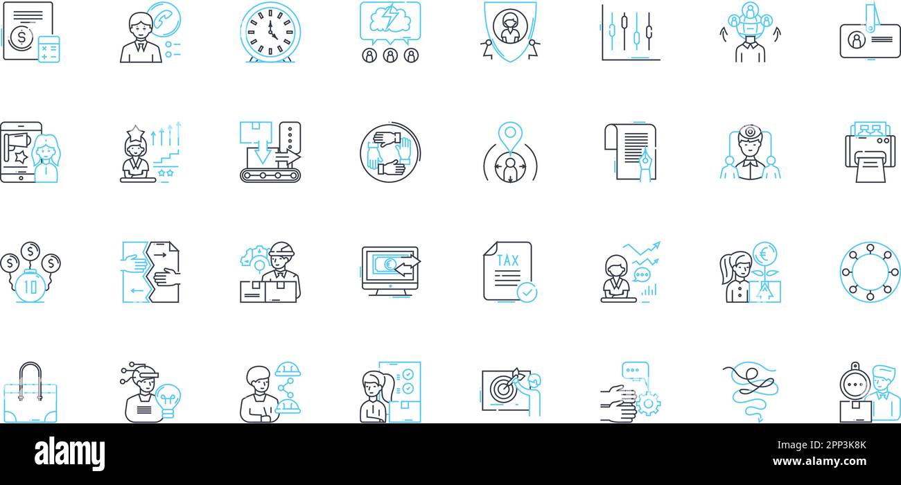 Record keeping linear icons set. Organization, Archiving, Storage ...