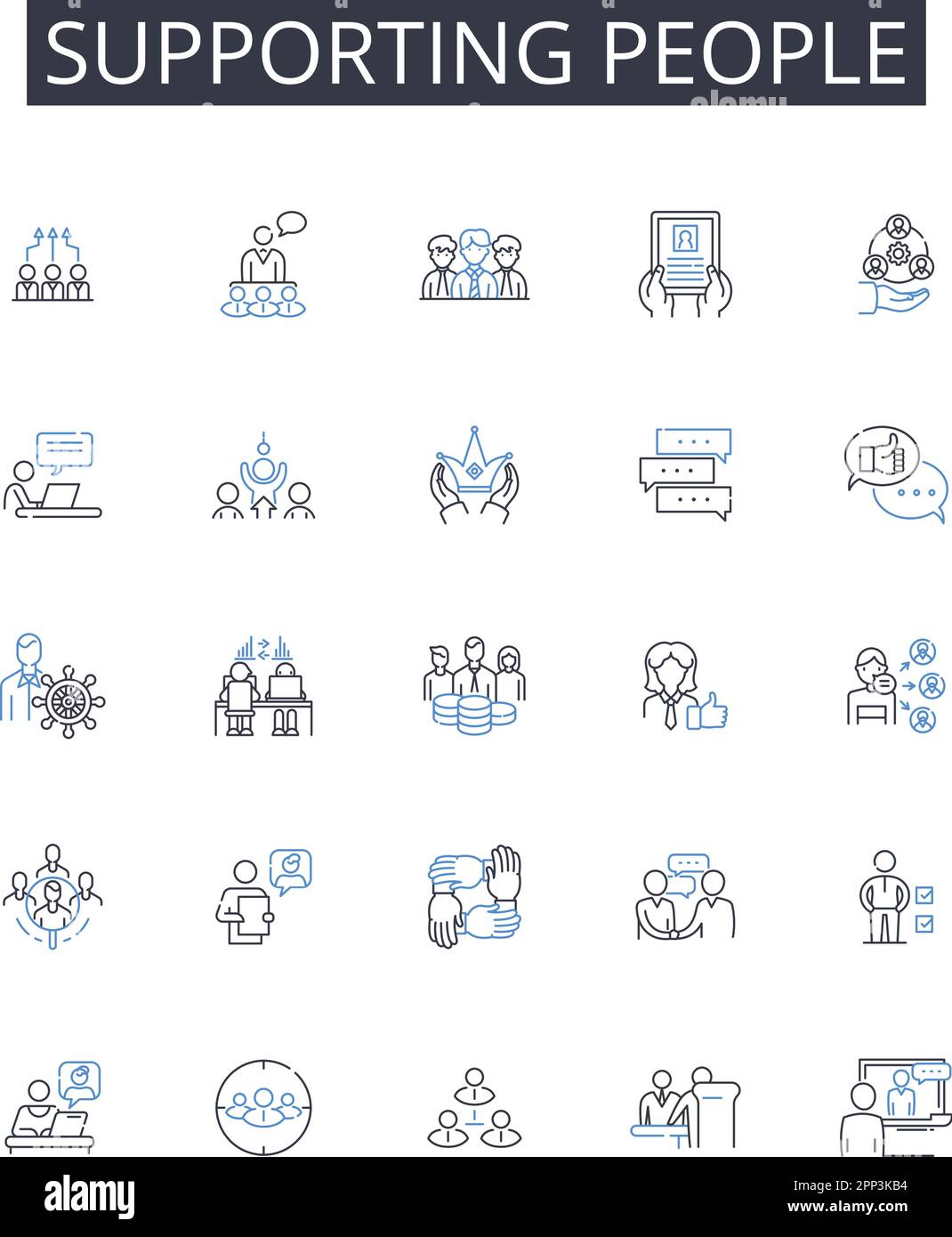 Supporting people line icons collection. Authenticity, Individuality ...