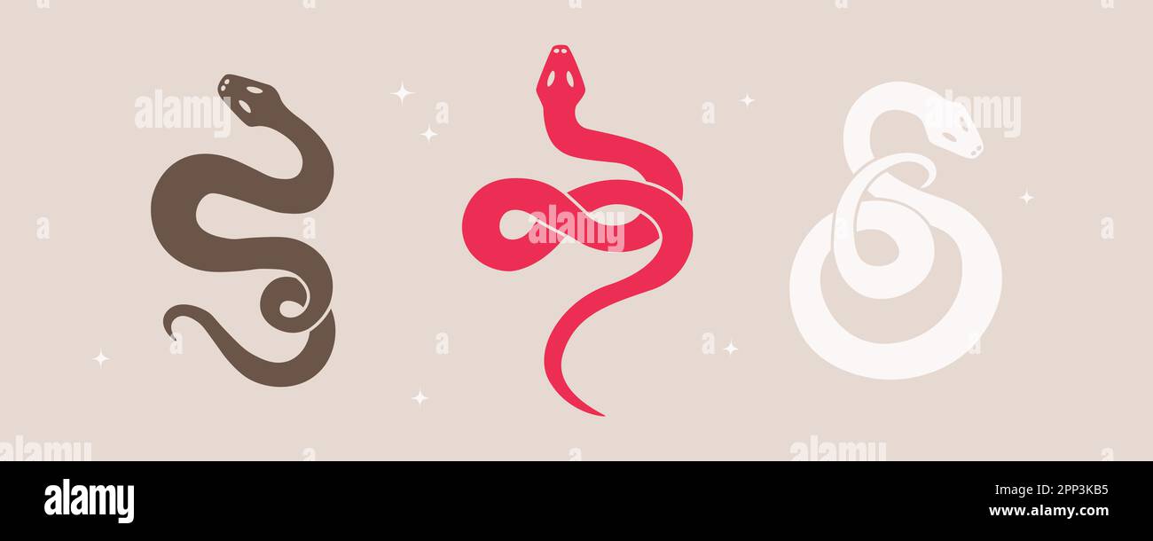 Twisted snake silhouettes. Flat vector illustration for design Stock ...