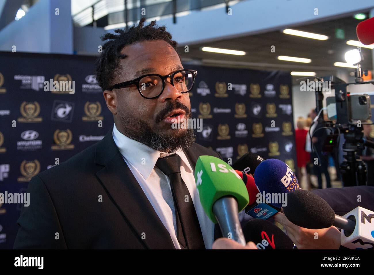 April 18, 2023, Toulon, Var, France: Mathieu Bastareaud assists to the ...