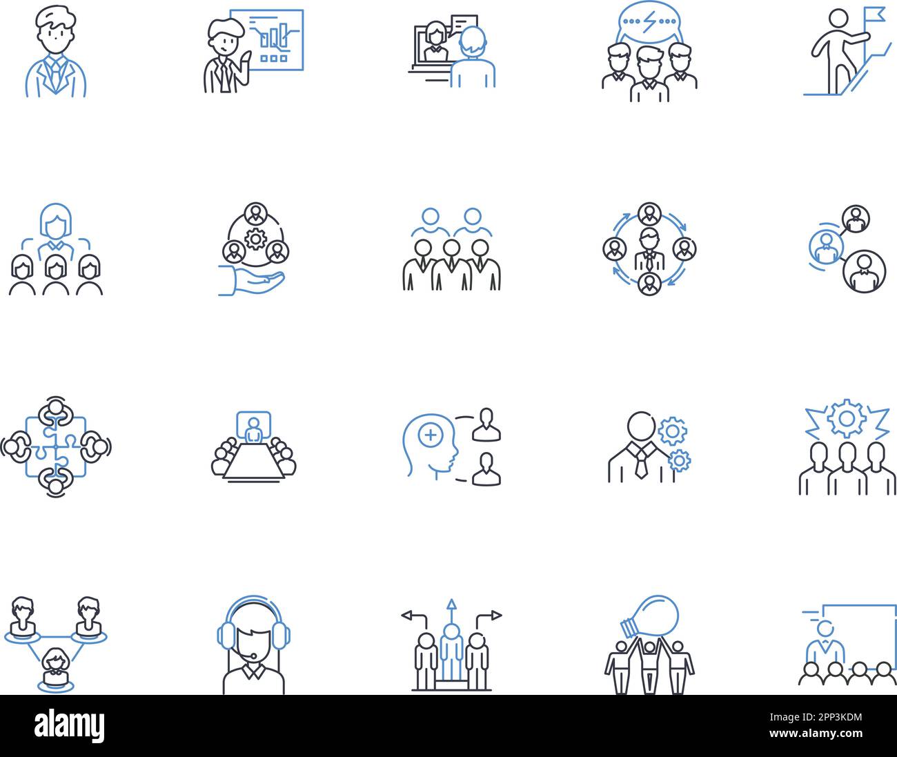 Workforce line icons collection. Labor, Staffing, Employment, Human ...