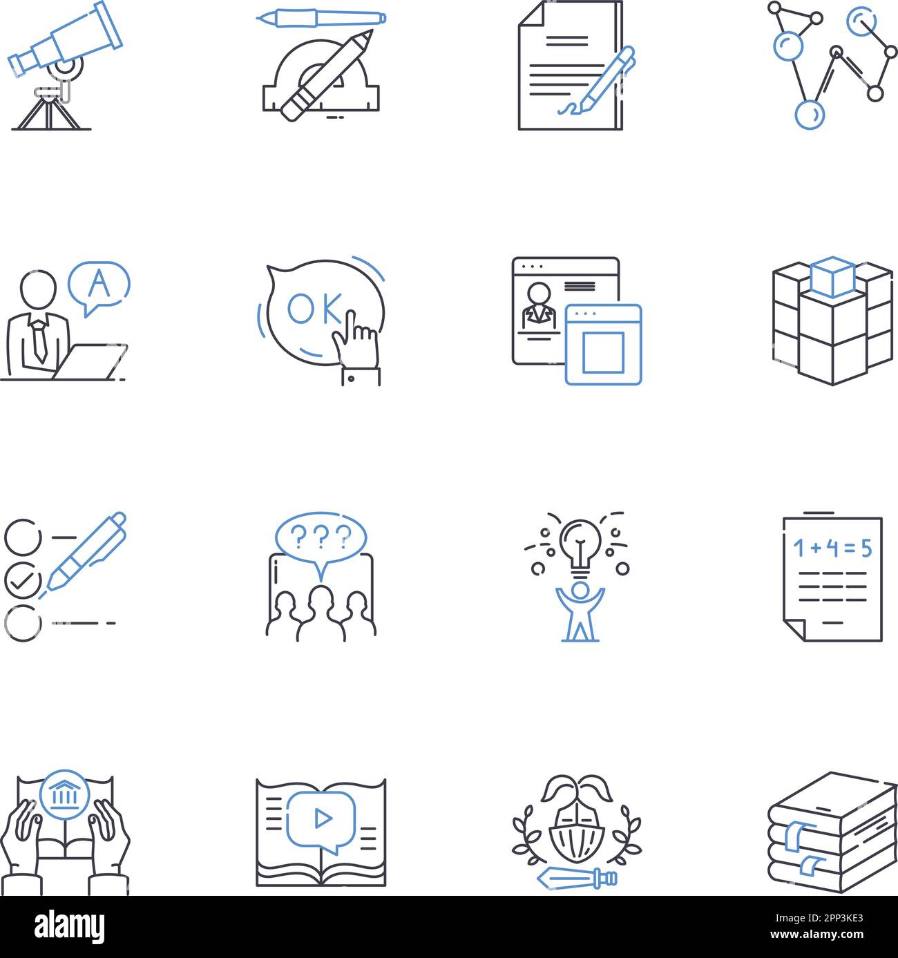 Cognition Line Icons Collection Perception Memory Attention Learning Reasoning