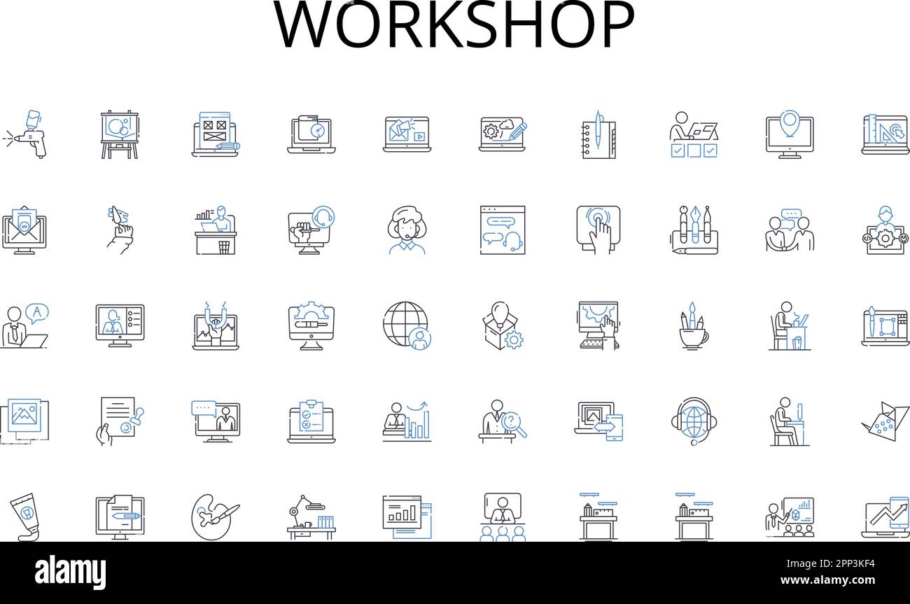 Workshop line icons collection. Analysis, Strategy, Planning ...