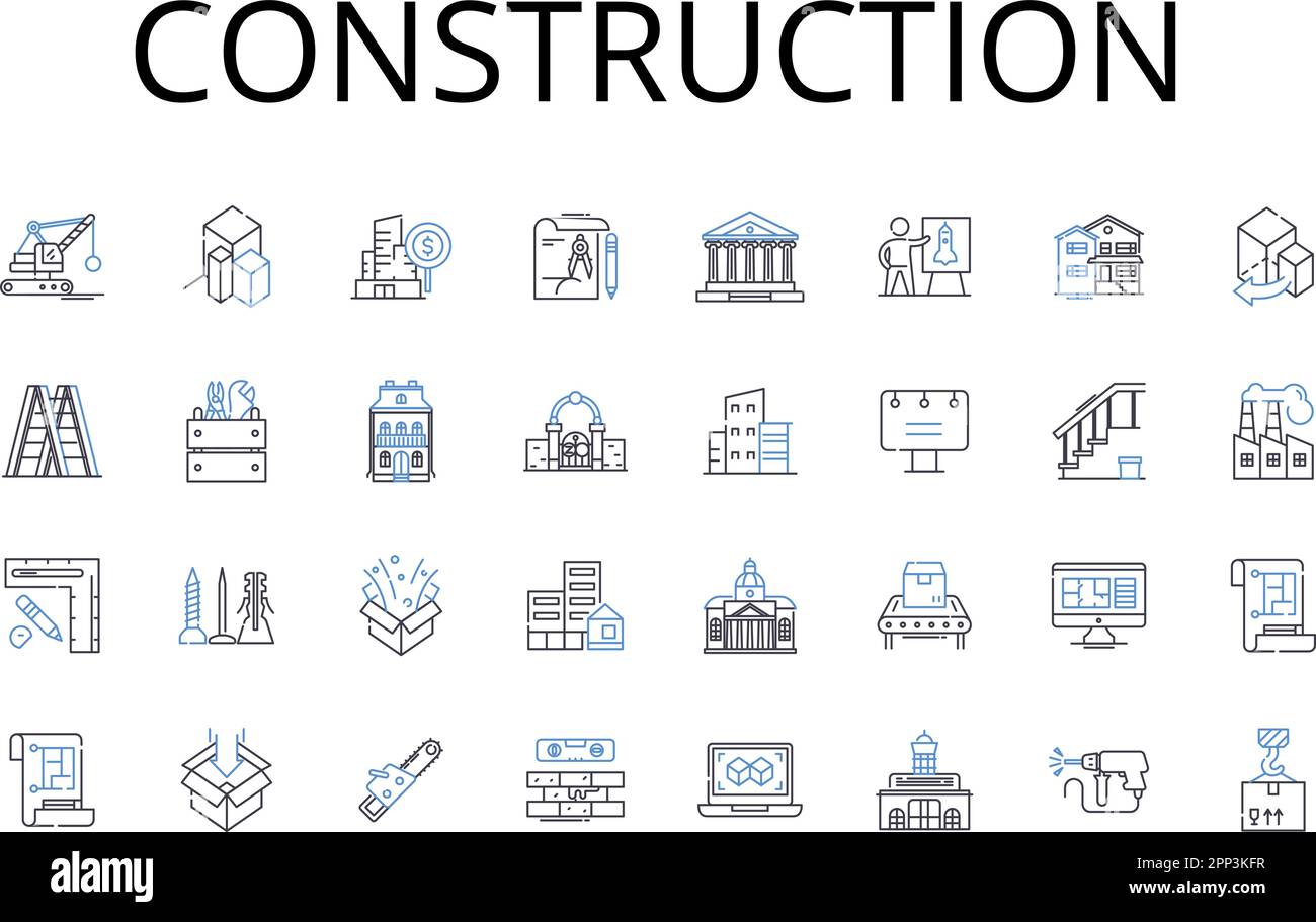 Construction line icons collection. Building, Fabrication ...