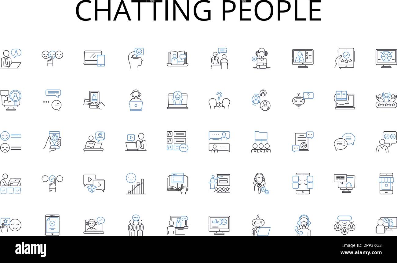 Chatting people line icons collection. Incubator, Accelerator ...