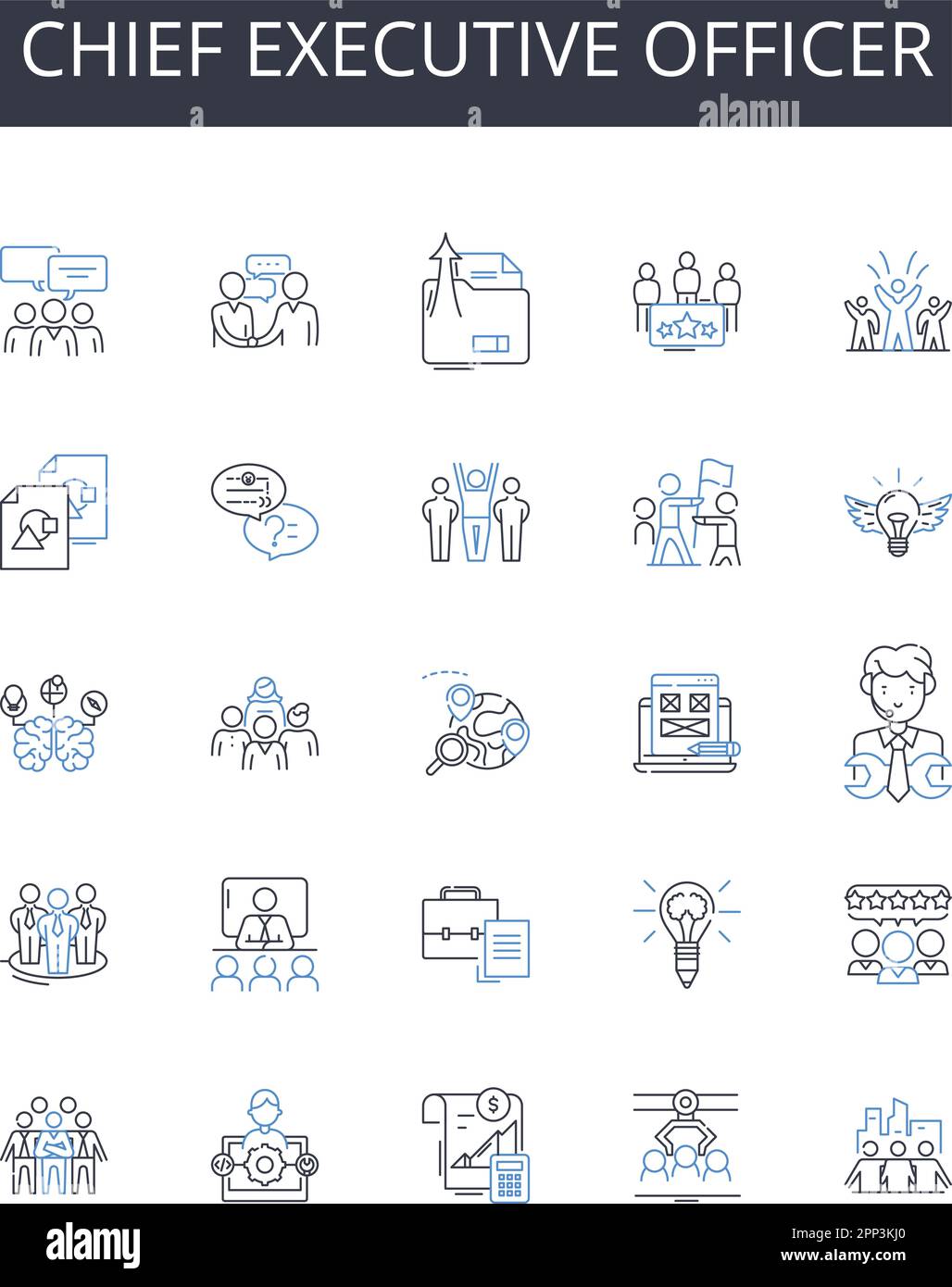 Chief Executive Officer line icons collection. Diplomacy, Conflict ...