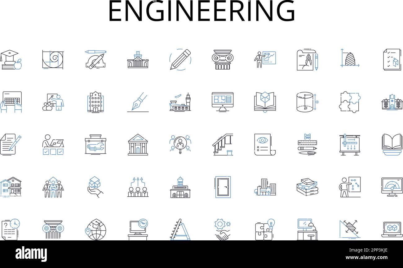 Engineering line icons collection. Aspiration, Ambition, Profession ...