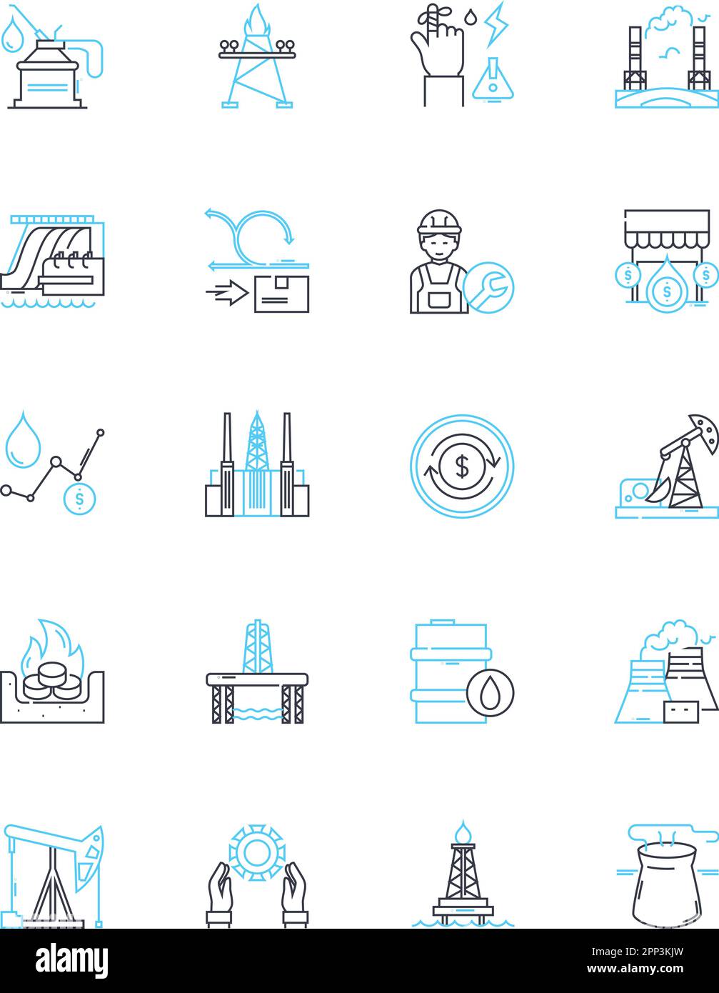 Construction linear icons set. Foundation, Structure, Concrete, Steel ...