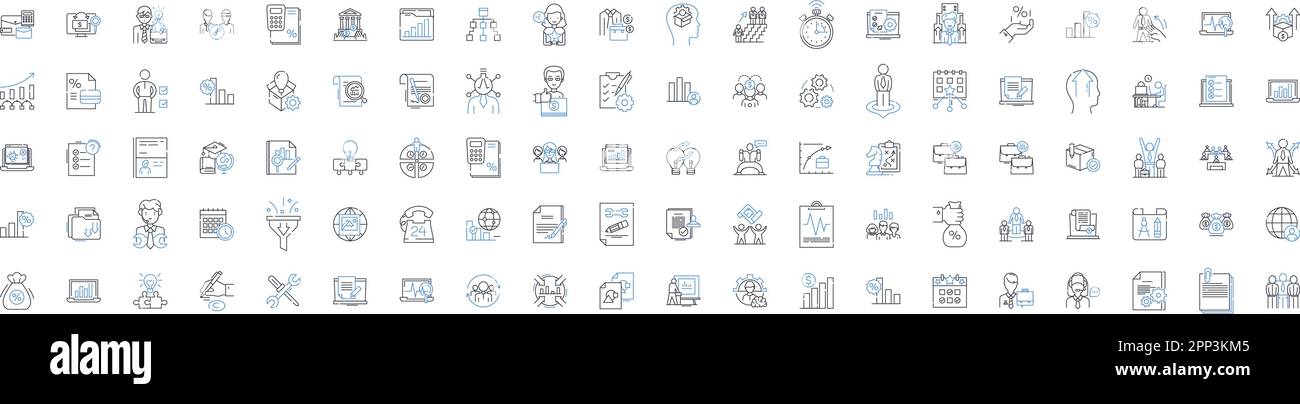 Business entity line icons collection. Corporation, Partnership, LLC ...