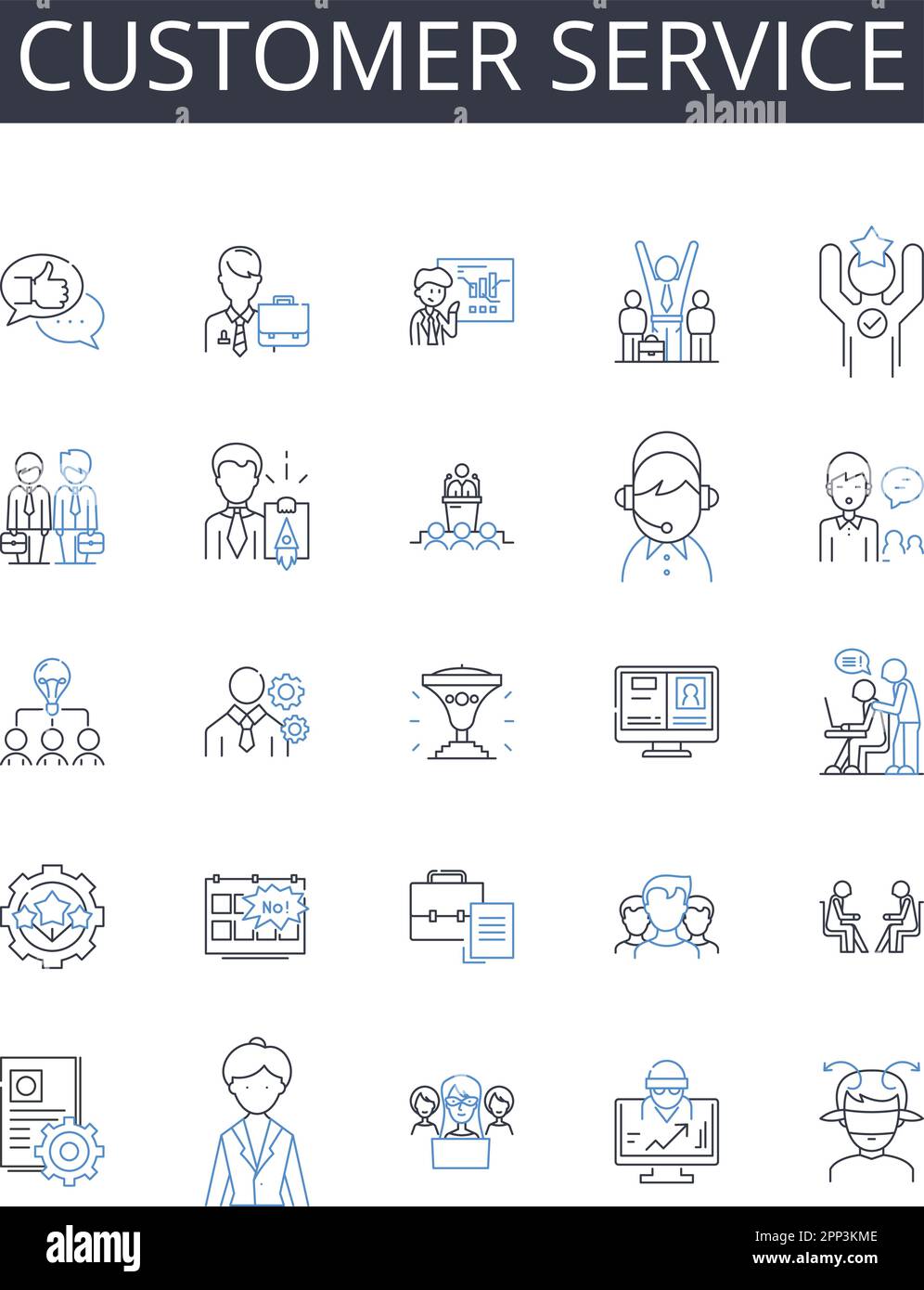 Customer service line icons collection. Client relations, Customer ... Customer service line icons collection. Client relations, Customer ...