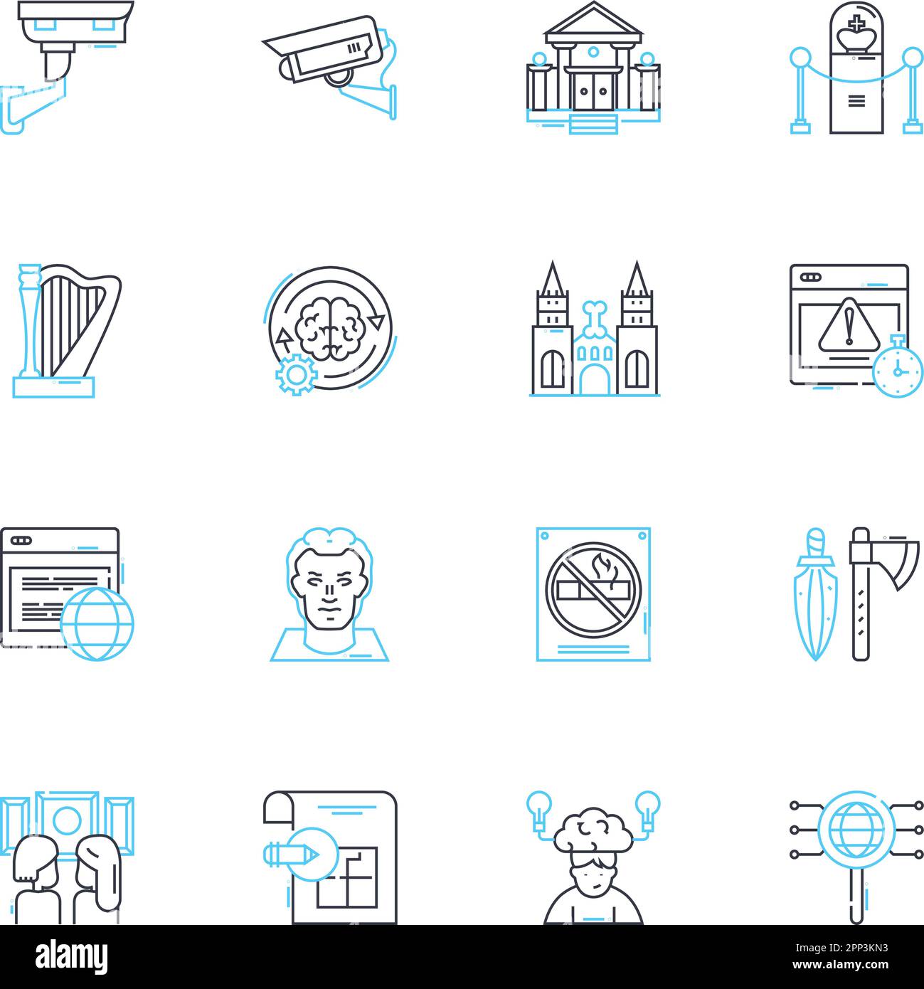 Gallery linear icons set. Arrk, Exhibition, Masterpiece, Display ...