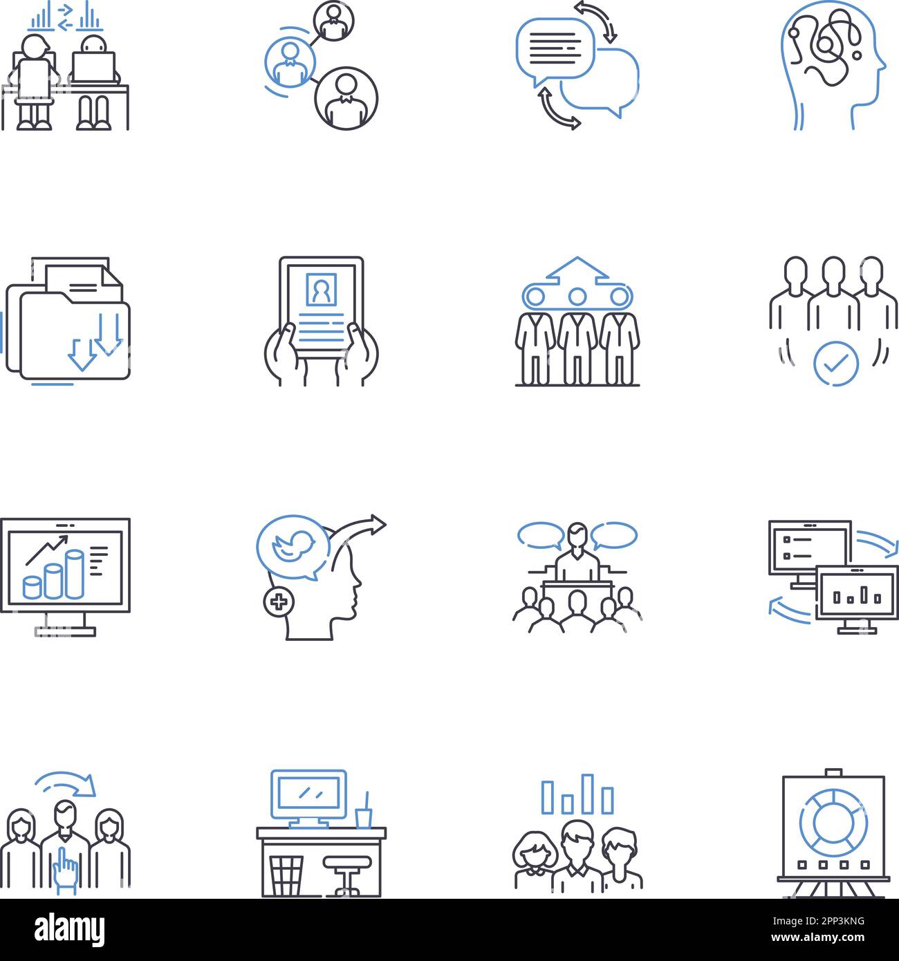 Headship line icons collection. Leadership, Authority, Responsibility ...
