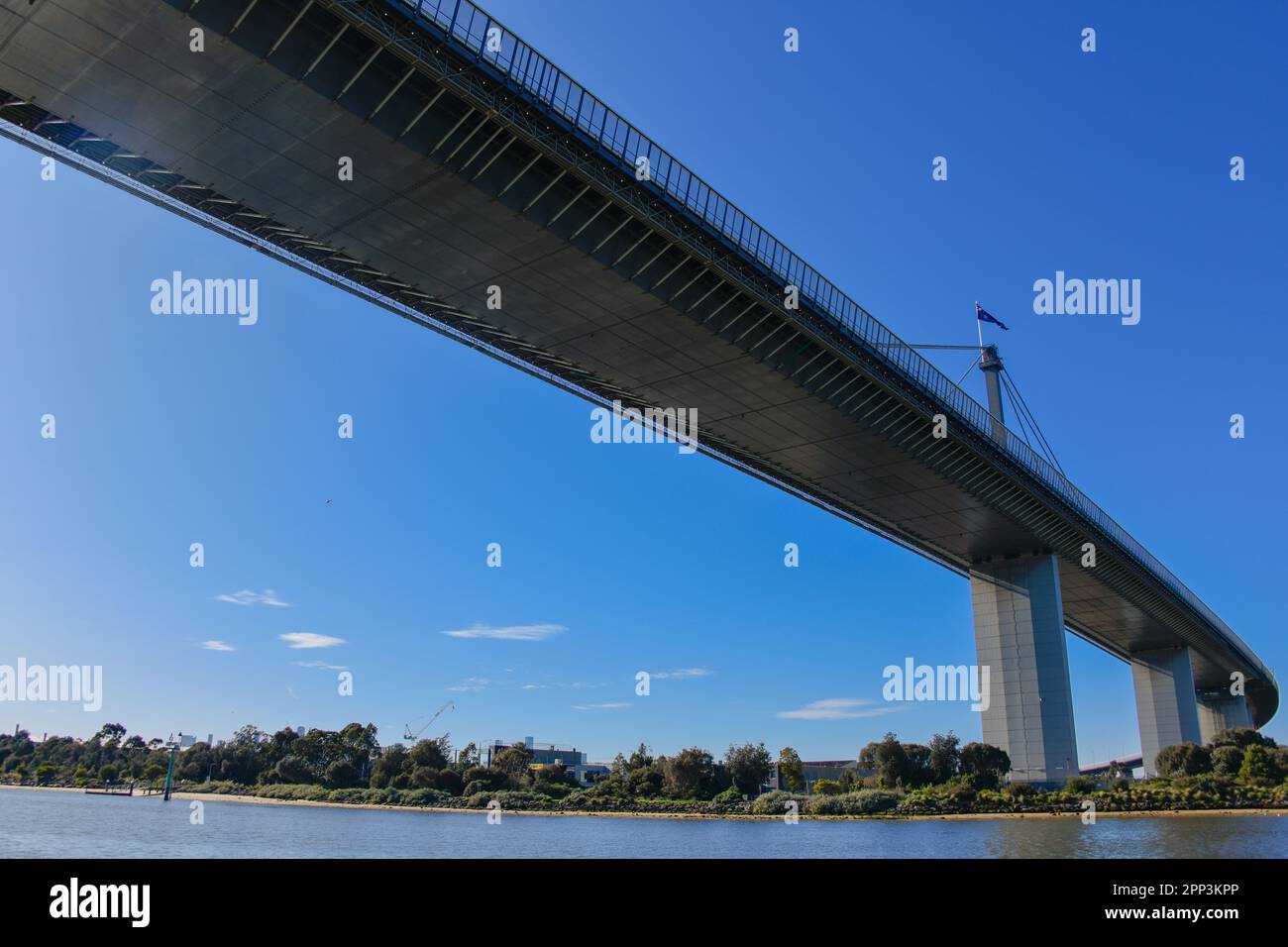 Concrete underside of Westgate Freeway, Westgate Bridge, Suspension ...