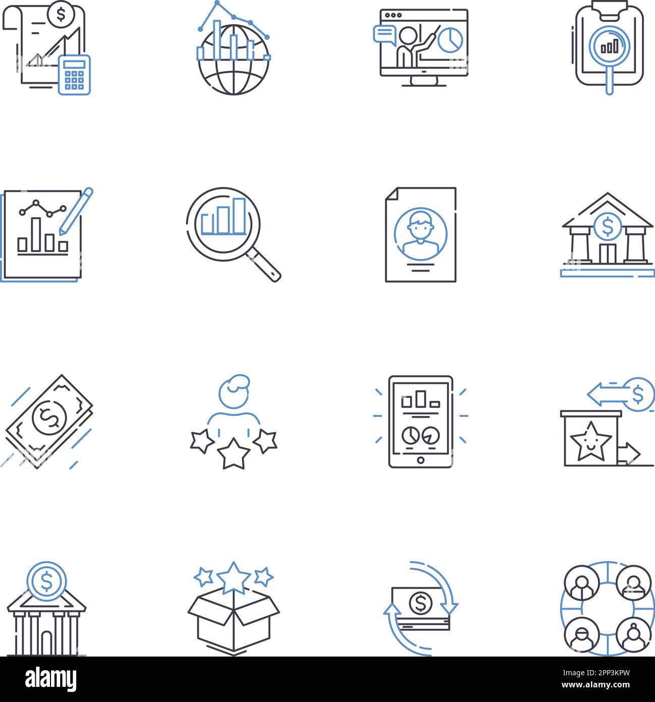 Effectiveness improvement line icons collection. Streamlining ...