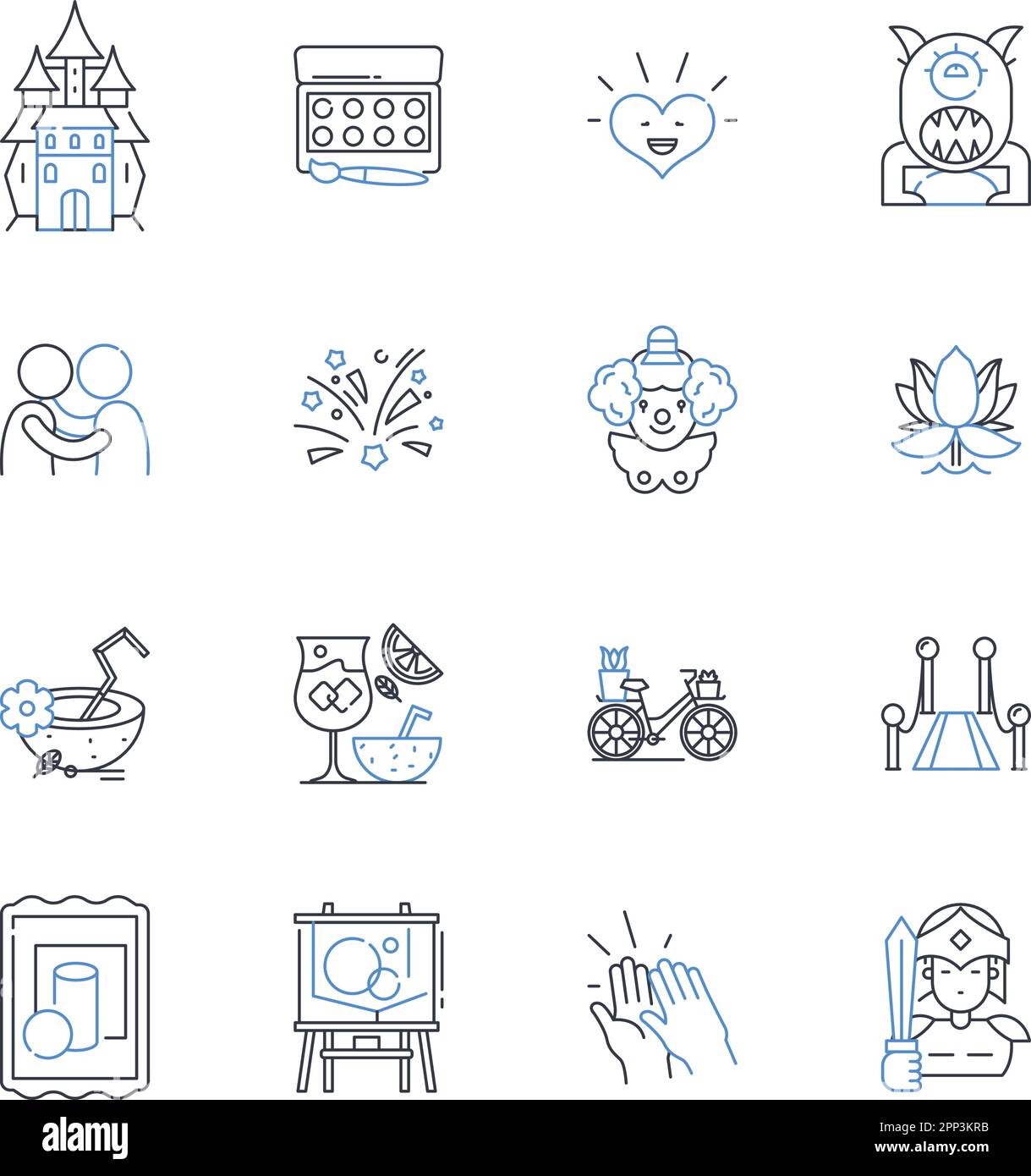 Productive entertainment line icons collection. Focus, Training, Skill ...