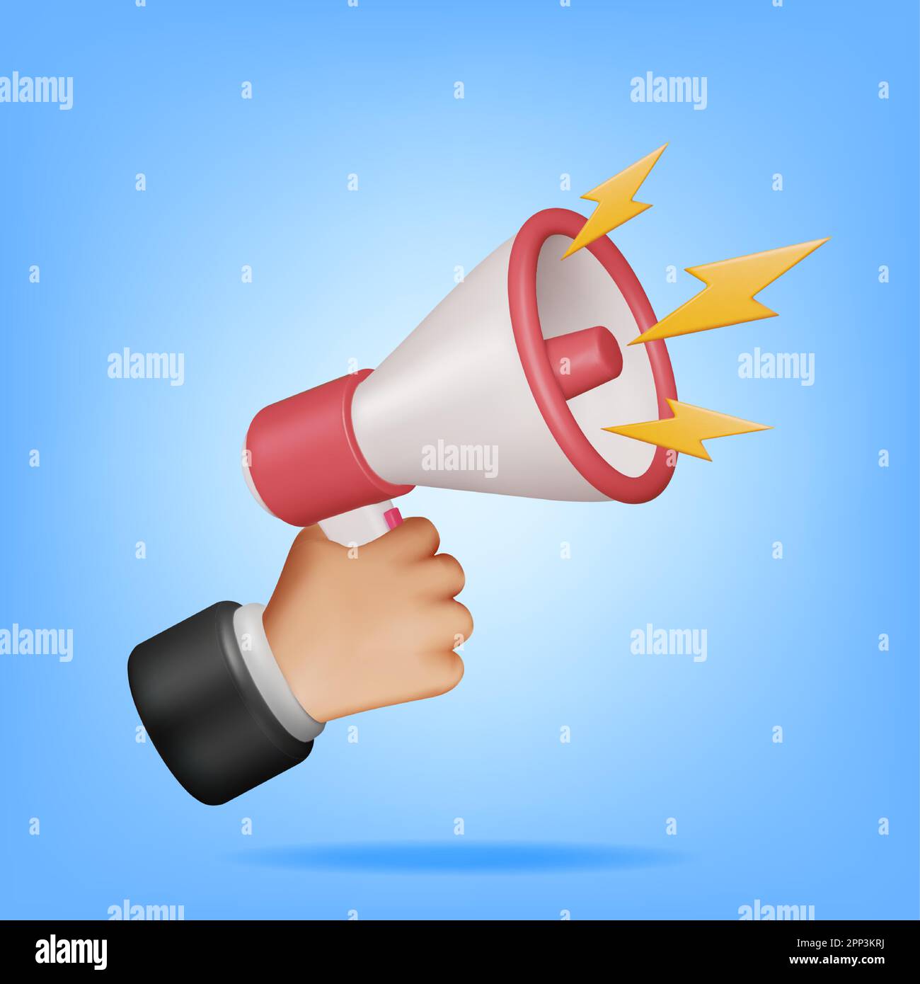 3d megaphone in hand hi-res stock photography and images - Alamy