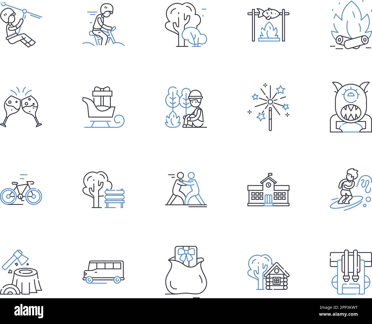 Relaxation adventure line icons collection. Serenity, Calm, Tranquility ...