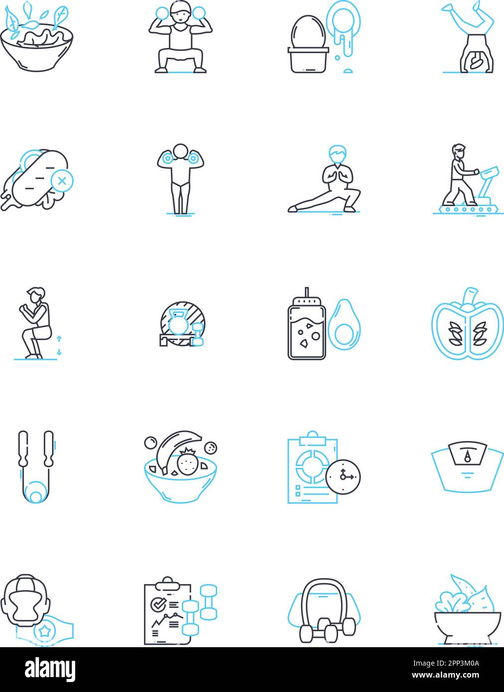 Vitality linear icons set. Energy, Health, Wellness, Vital, Life ...