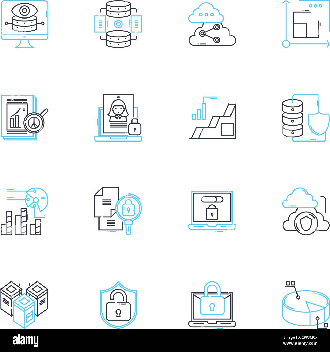 Fraud Prevention Linear Icons Set Security Verification Authentication Trust Compliance