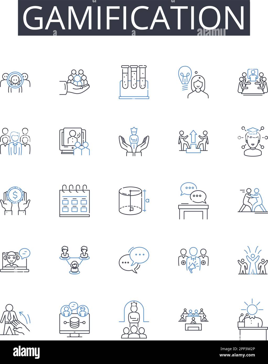 Gamification line icons collection. Skill-building, Puzzle-solving ...