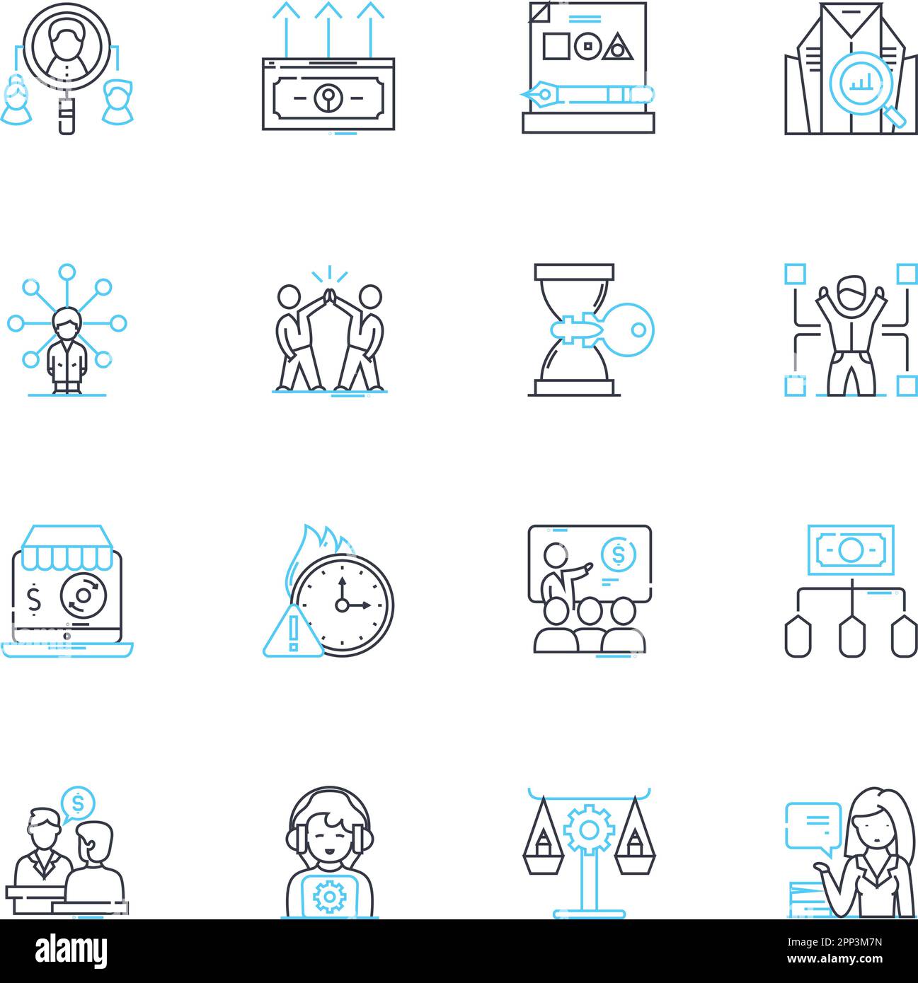 Succession planning linear icons set. Continuity, Development, Growth ...