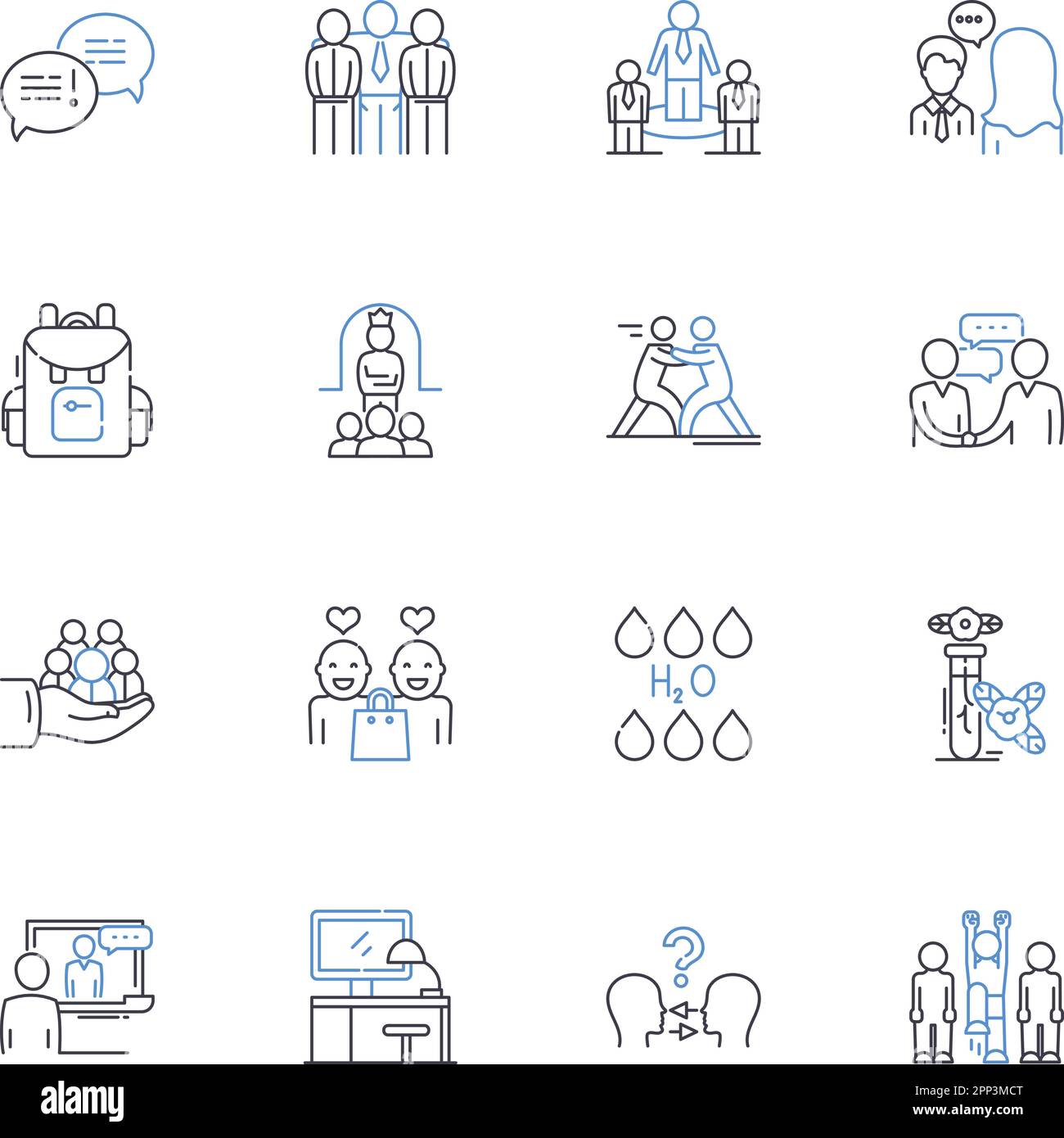 Role modeling and Example line icons collection. Influence, Mentor ...