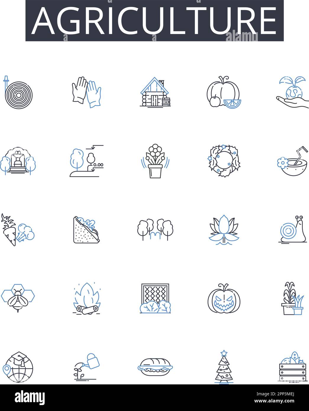 Agriculture line icons collection. Farming, Cultivation, Horticulture ...