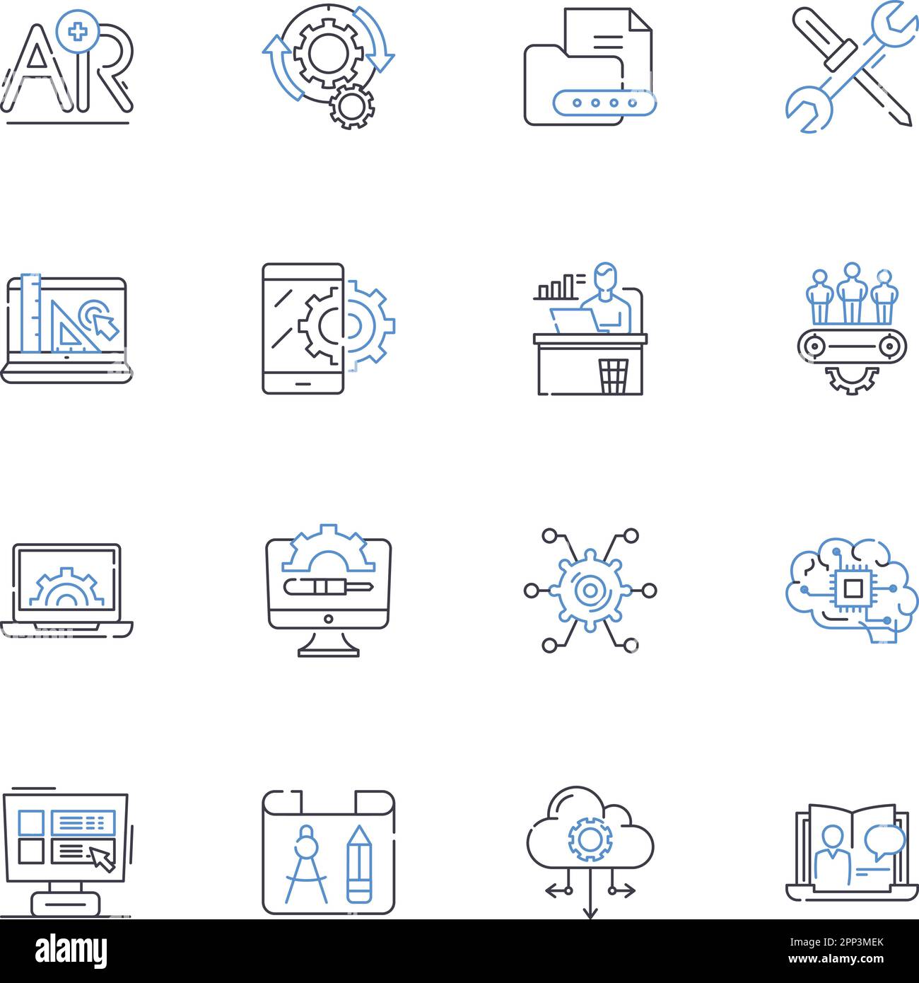 Dreaming fantasizing line icons collection. Imagination, Reverie ...