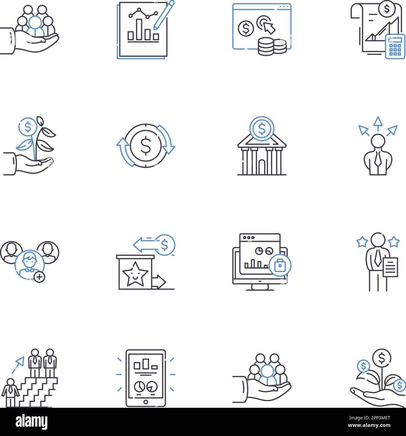 Skill Utilization Line Icons Collection Expertise Talent Efficiency
