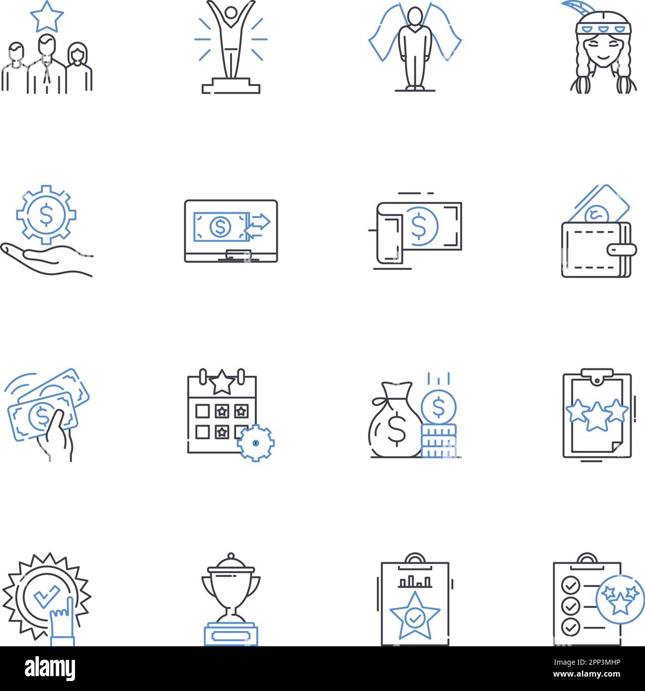 Payout line icons collection. Compensation, Remuneration, Settlement ...