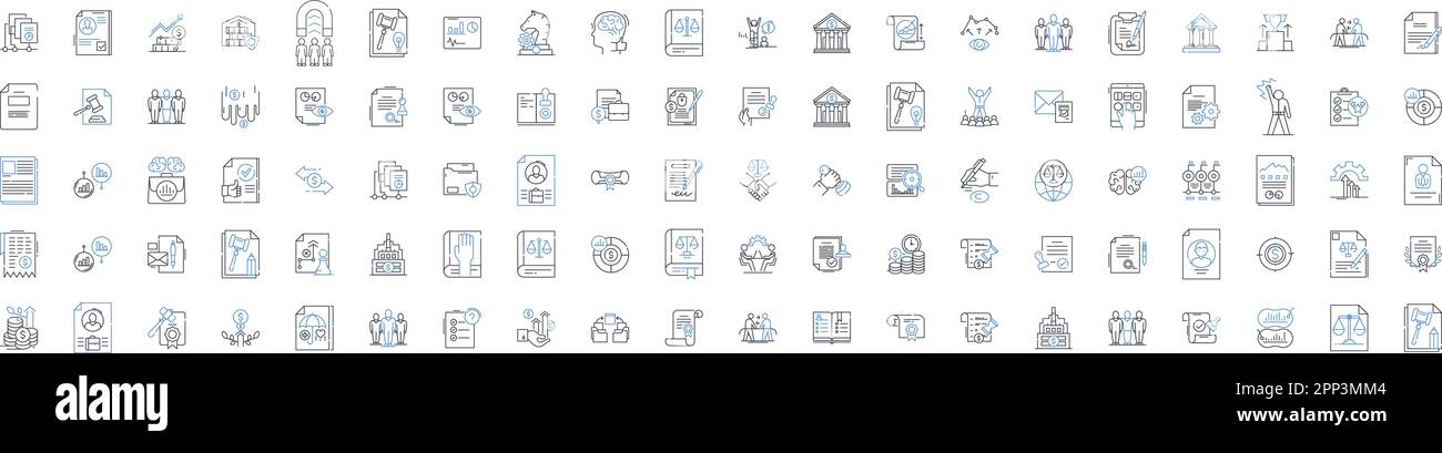 Maritime law line icons collection. Adjudication, Admiralty, Cargo ...