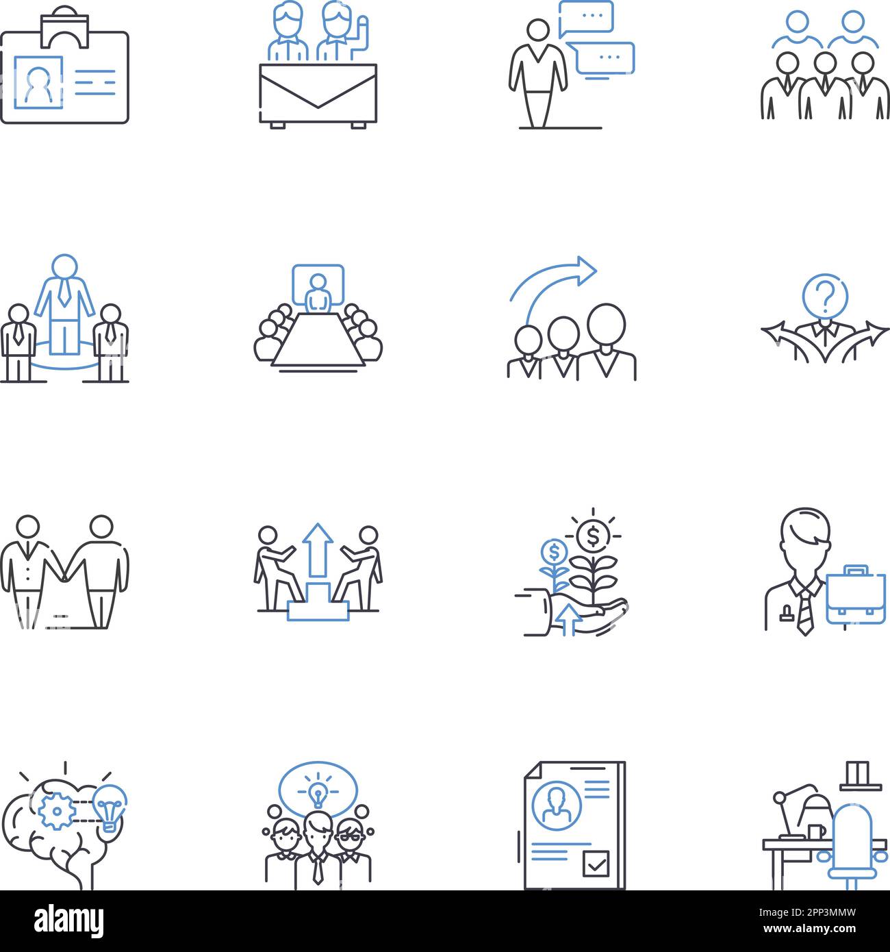 Nine-to-fivers line icons collection. Routine, Office, Schedule, Coffee ...