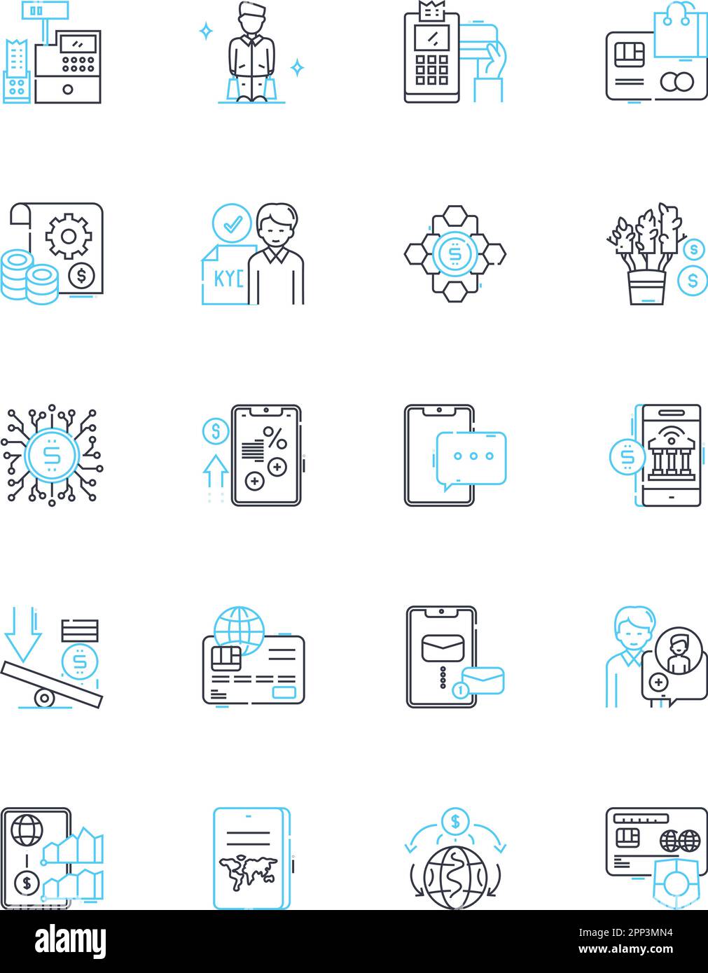 Online payment linear icons set. Transaction, Security, E-commerce, Encryption, Authorization ...