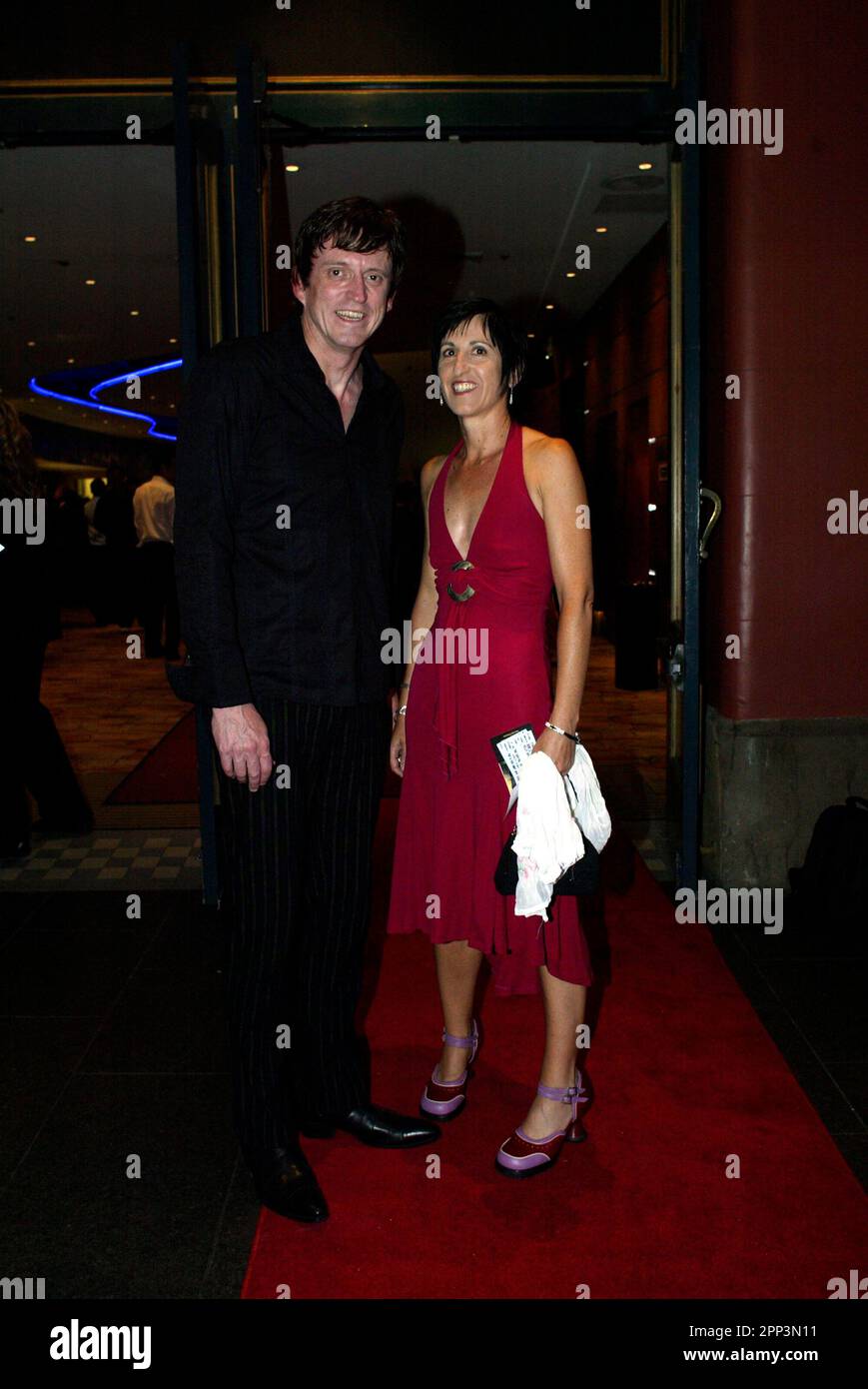 Murray Cook (the yellow Wiggle) and Meg Munroe at the premiere of Billy ...