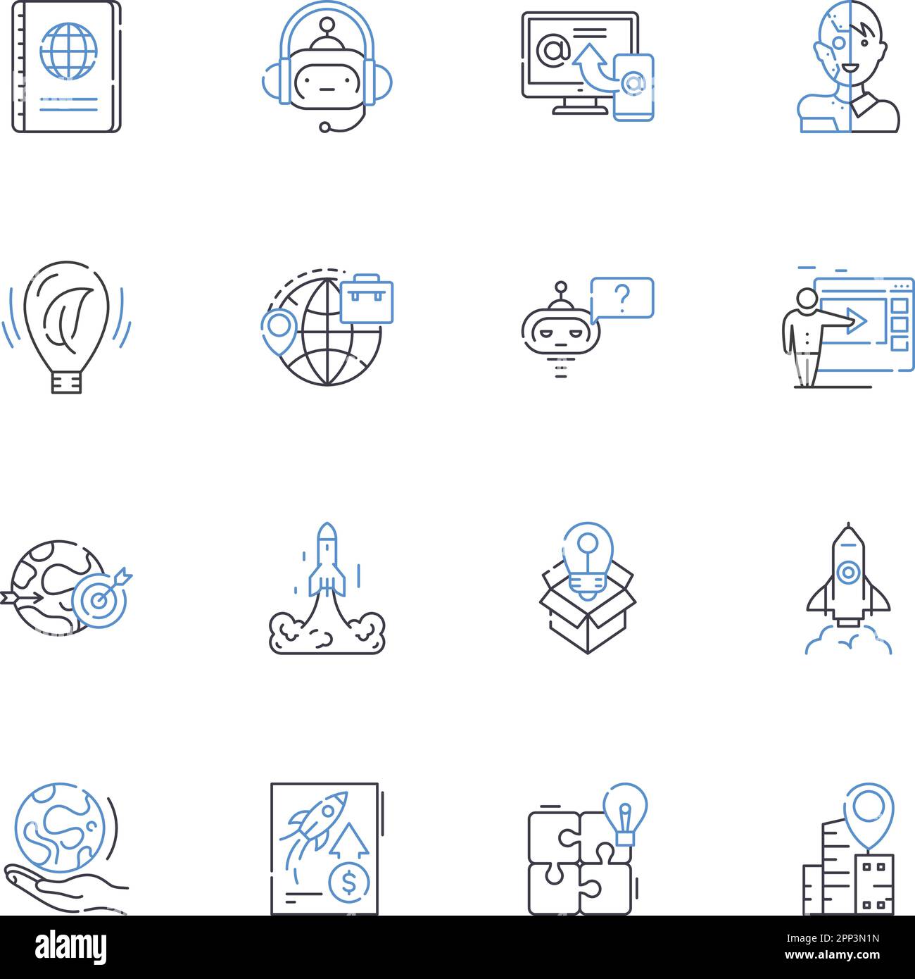 Modernized Procedures line icons collection. Automated, Streamlined ...