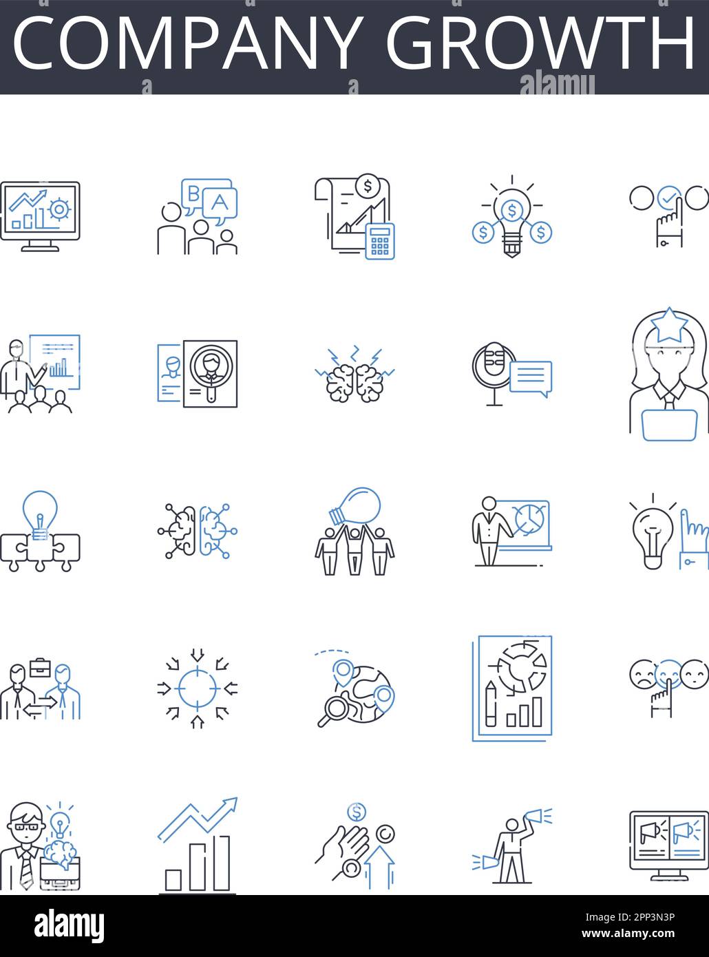 Company growth line icons collection. Business expansion, Corporate ... Company growth line icons collection. Business expansion, Corporate ...