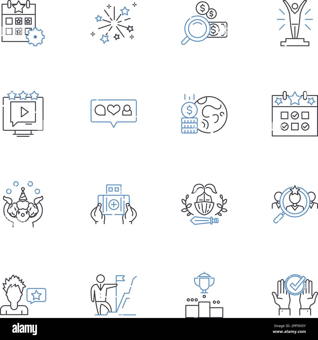 Thriving and investment line icons collection. Growth, Prosperity ...