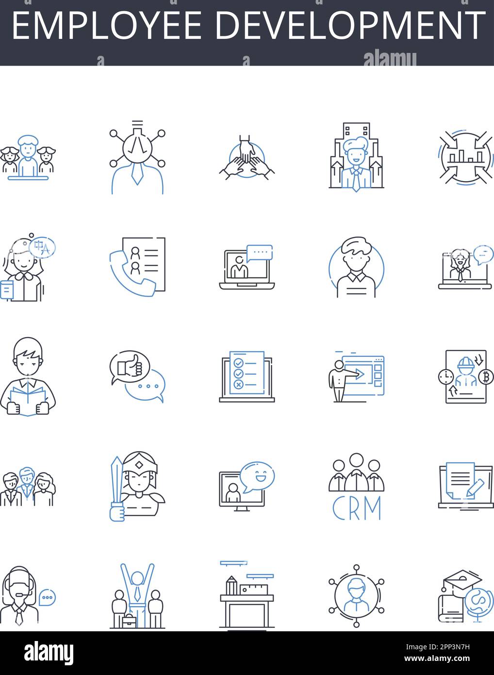 Employee development line icons collection. Career growth, Staff ... Employee development line icons collection. Career growth, Staff ...