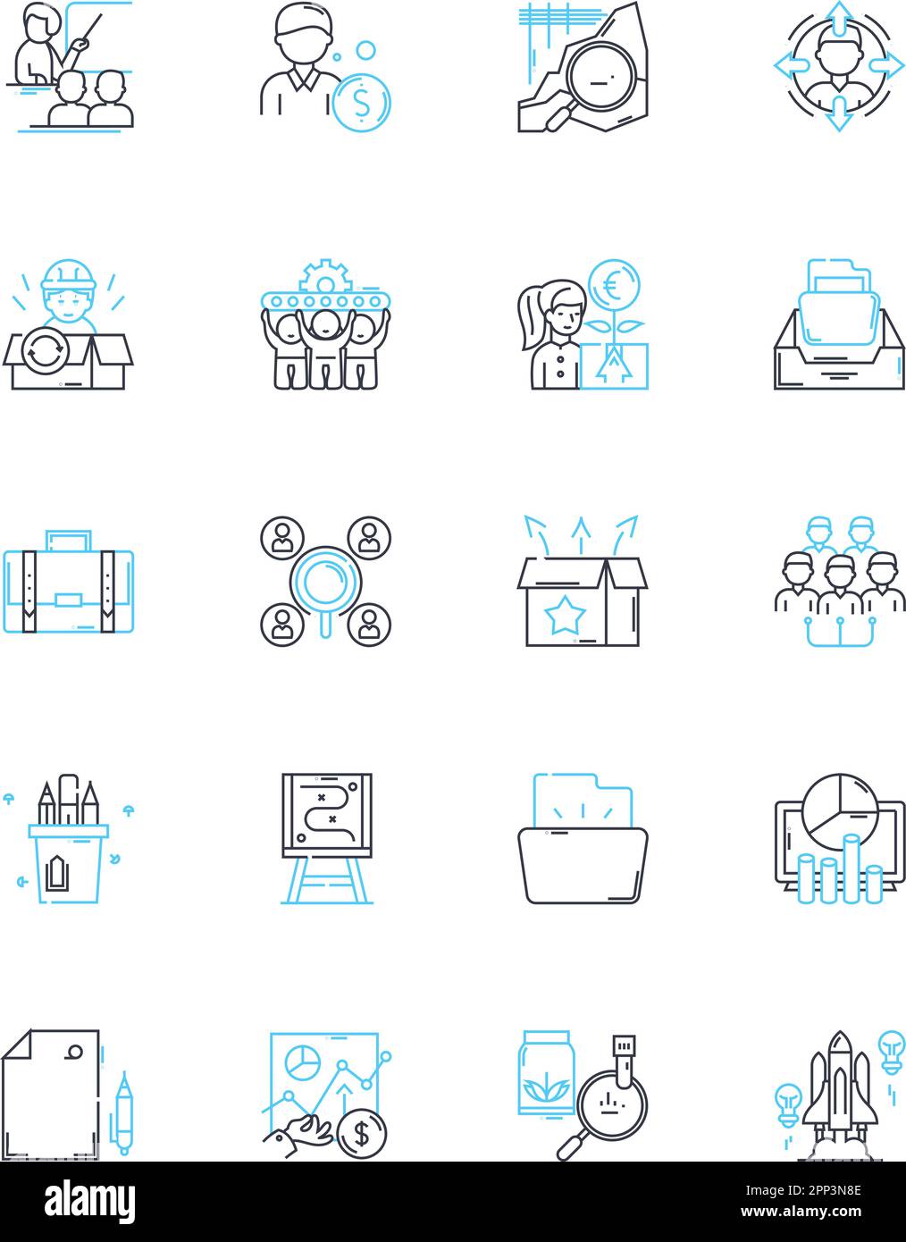 Administrative committee linear icons set. Governance, Management ...