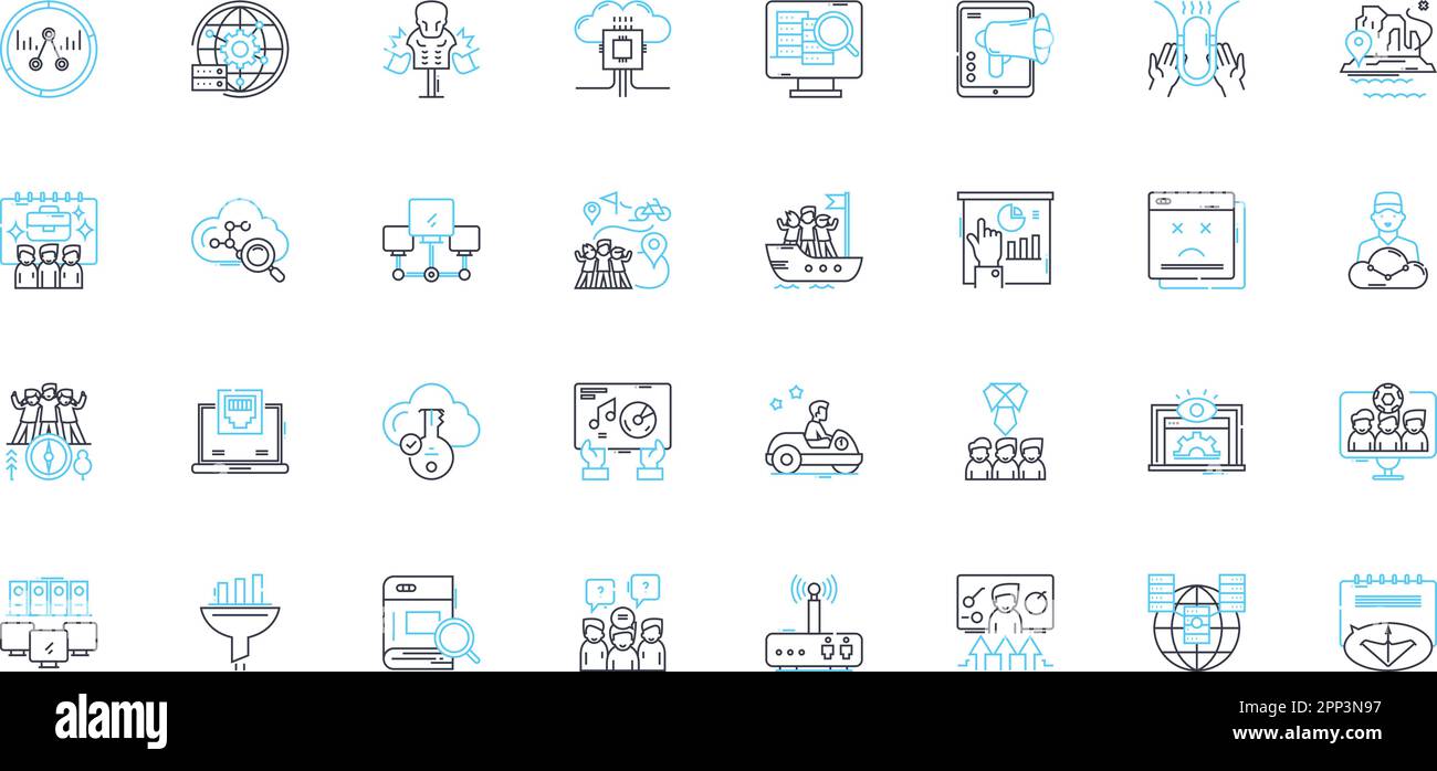 Communicating linear icons set. Dialogue, Connection, Expression ...